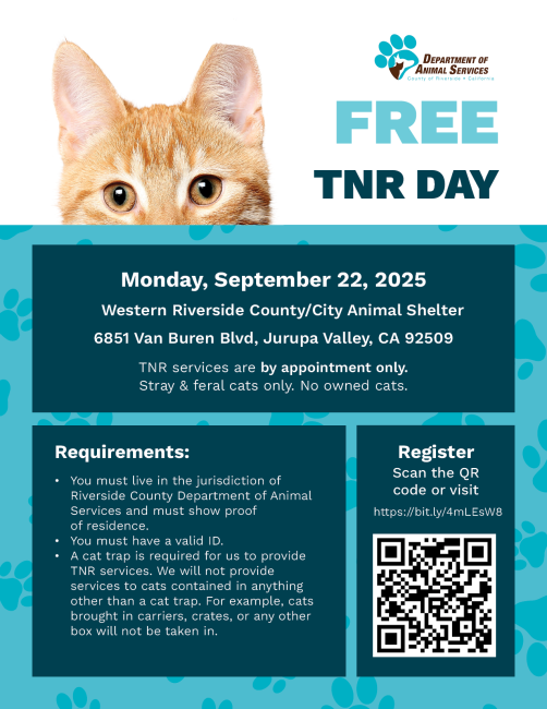 Free Trap, Neuter, Return Day- APPOINTMENT REQUIRED | Riverside County ...